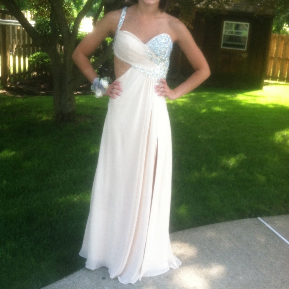 Sparkle Prom Dress With Cutouts - Gem